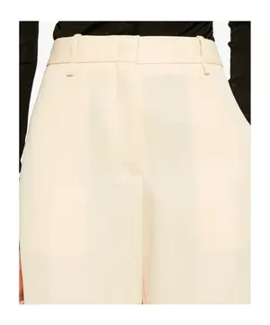JIL SANDER High-waisted Wool Trousers With Ruching - Nude