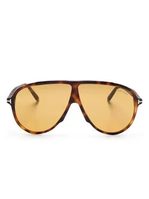 TOM FORD Oversized Pilot Frame Sunglasses - Nude