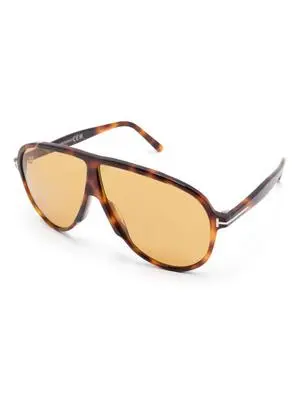 TOM FORD Oversized Pilot Frame Sunglasses - Nude