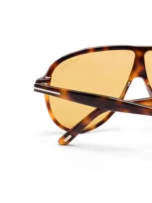 TOM FORD Oversized Pilot Frame Sunglasses - Nude