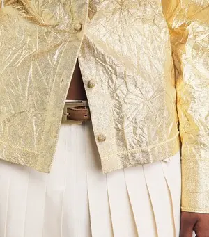 Tory Burch Silk-blend Crushed Metallic Shirt