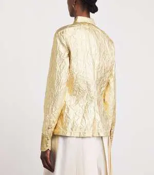 Tory Burch Silk-blend Crushed Metallic Shirt