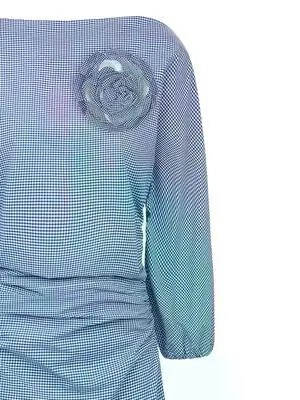 Bernadette Ezra Gingham-check Brooch Dress