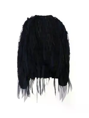 PAULINE DUJANCOURT Tulle-panelled Frayed Jacket