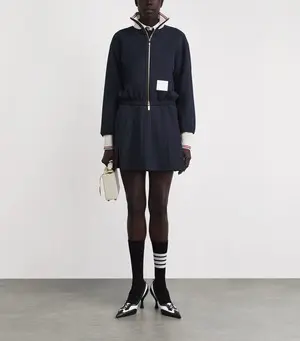 Thom Browne Wool Seersucker Track Jacket - Navy