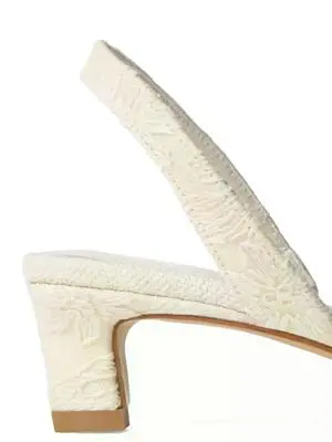 CastaÑer Aran Floral-jacquard Slingback Pumps
