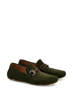 FERRAGAMO Gancini Woven-strap Loafers