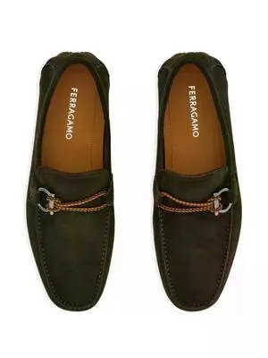 FERRAGAMO Gancini Woven-strap Loafers