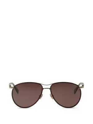 Brunello Cucinelli Titanium Pilot Sunglasses - Brown