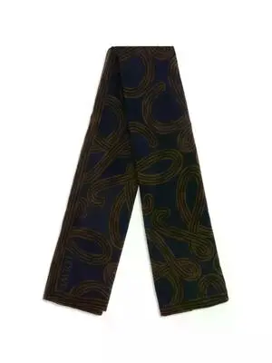 Loewe Anagram-print Silk Scarf - Blue