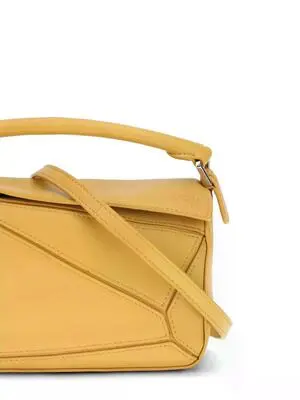 Loewe Mini Featherlight Puzzle Leather Tote Bag - Yellow