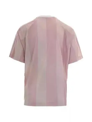 BARROW Striped Logo Print V-neck T-shirt
