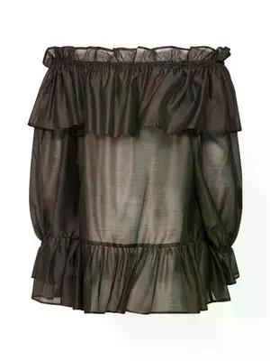 BLANCA VITA Ruffled Off-the-shoulder Blouse