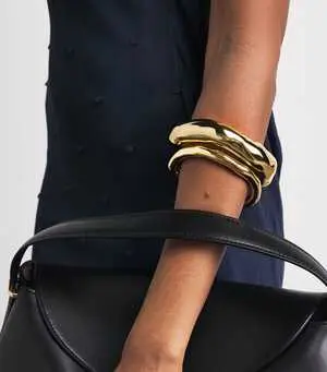 Alexis Bittar Plated Molten Wide Bangle