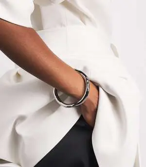 Alexis Bittar Large Rhodium-plated Molten Bangle - Silver