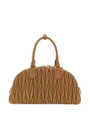 Miu Miu Arcadie Leather Tote Bag - Brown
