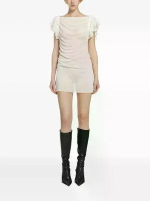DAISY Ruffled Sleeve Draped Mini Dress