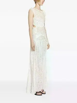 DAISY Flocked Frilled Maxi Dress