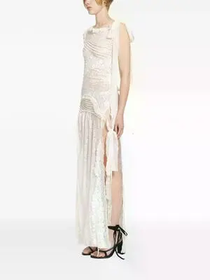 DAISY Flocked Frilled Maxi Dress