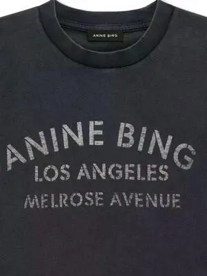 ANINE BING Melrose Stencil-print Cotton T-shirt