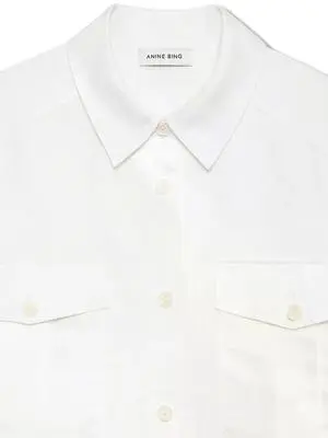 ANINE BING Edith Cropped Shirt - White