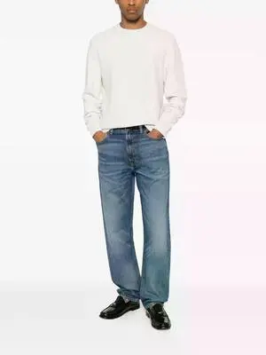 Calvin Klein Waffle Knit Logo Embroidered Sweater - Grey