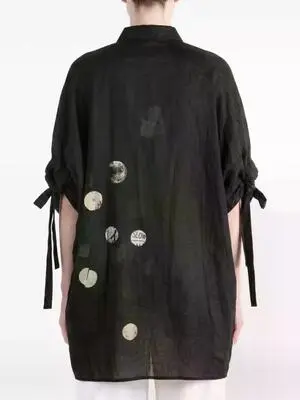 Y’s Graphic Print Tie-sleeve Shirt