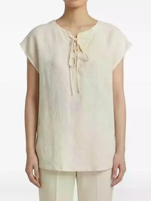 Aspesi Short-sleeve Lace-up Blouse