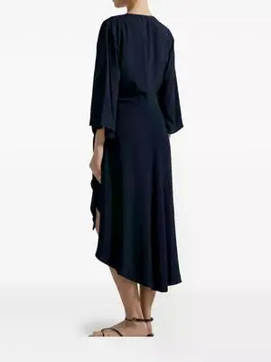 Seventy Ruffled Wrap Midi Dress