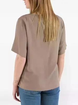 Seventy Crossover Neck Short Sleeve Blouse
