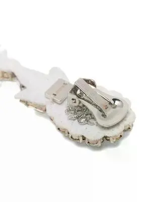 Moschino Crystal Embellished Drop Earrings