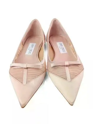 JIMMY CHOO Love Ruched Mesh Ballet Flats