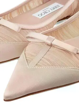 JIMMY CHOO Love Ruched Mesh Ballet Flats
