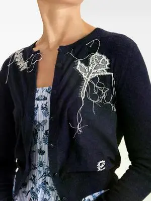 Erdem Lace-appliqué Fine-knit Cardigan