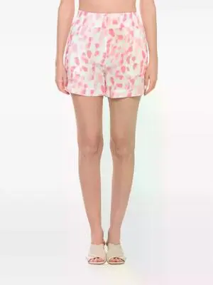 120% Lino Leopard Print Linen Shorts