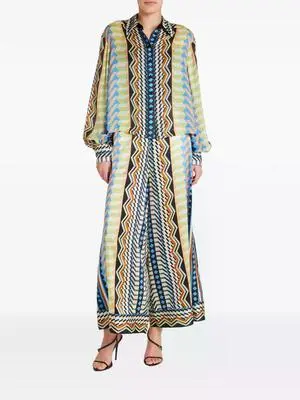 TEMPERLEY LONDON Silk Geometric Print Shirt