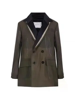 Sacai Double-breasted Pleated Jacket