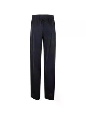 NOUVELLE SILK95FIVE Navy Satin Wide-leg Trousers