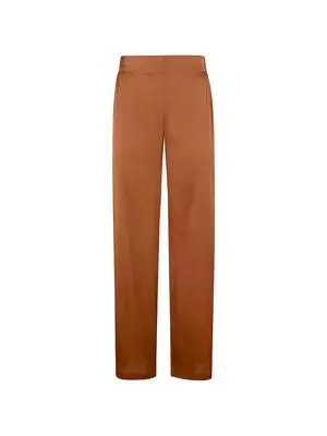 NOUVELLE SILK95FIVE Silk Satin Trousers With Gathered Waistband