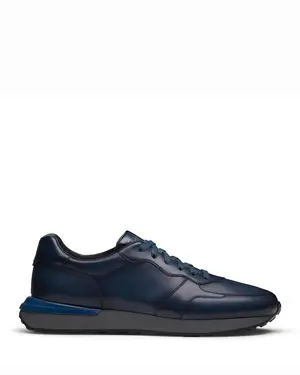 Magnanni Syros Leather Sneakers - Navy