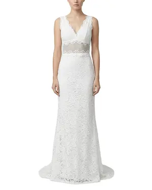 NIGHTCAP Plunge Lace Maxi Dress - Dove
