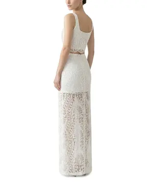 NIGHTCAP High Slit Lace Maxi Skirt