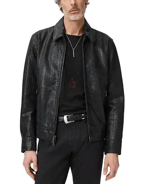 John Varvatos Benjamin Embossed Leather Jacket