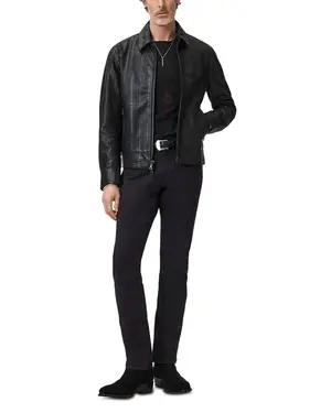 John Varvatos Benjamin Embossed Leather Jacket