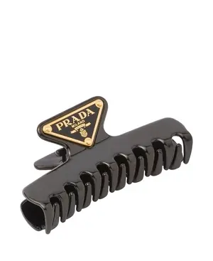 Prada Logo Claw Clip - Black