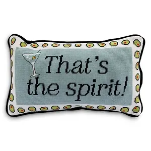 FURBISH That's The Spirit Needlepoint Pillow, 15 X 9 - Black