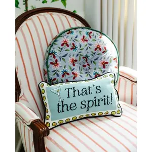 FURBISH That's The Spirit Needlepoint Pillow, 15 X 9 - Black