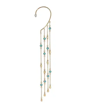 Ettika Stone Chain Drop Ear Cuff