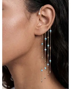 Ettika Stone Chain Drop Ear Cuff