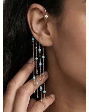 Ettika Stone Chain Drop Ear Cuff